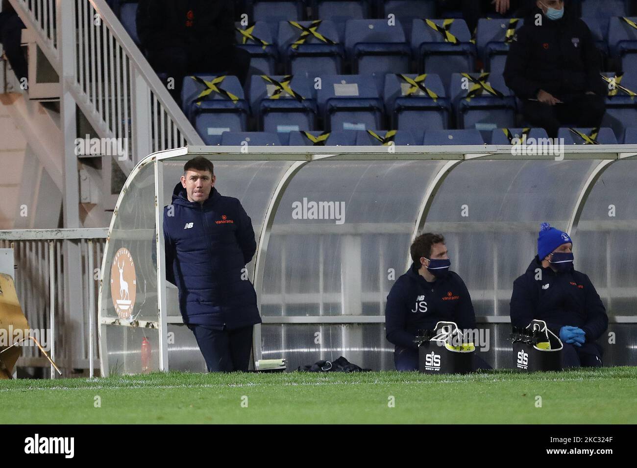 Hartlepool manager, Dave Challinor during the Vanarama National League ...