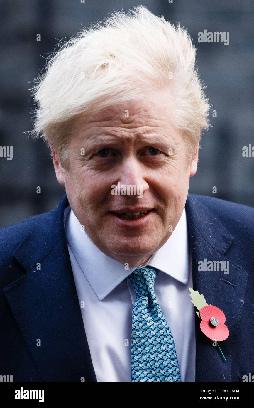 British Prime Minister Boris Johnson leaves 10 Downing Street for the ...