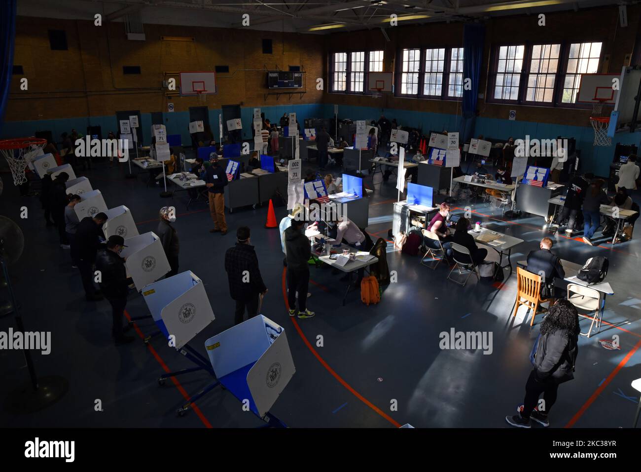The scene of the polling site at PS 192 in New York City, on November ...