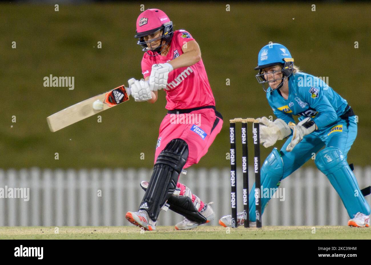 Ellyse Perry of the Sixers bats during the Women's Big Bash League WBBL ...