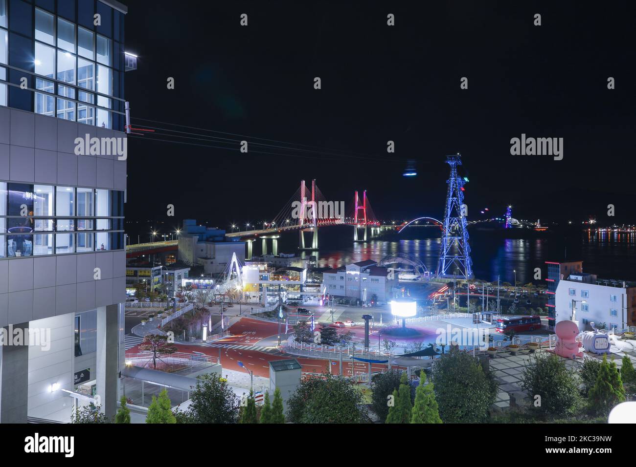 Nov 4, 2020-Sacheon, South Korera-A Night Views of the 'Samcheonpo ...