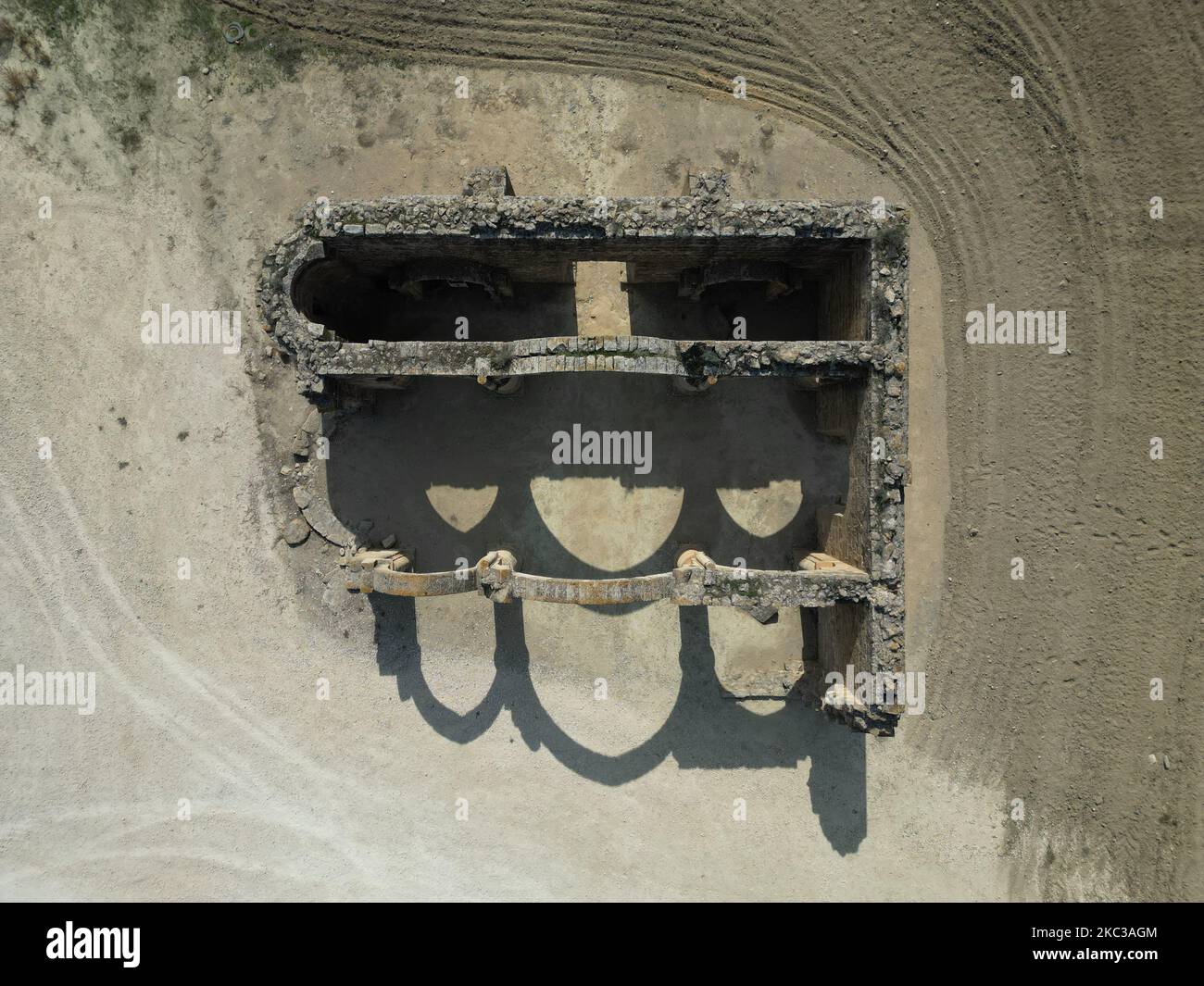 An aerial of the ruins of the St. Mamas in Agios Sozomenos village, Cyprus Stock Photo - Alamy