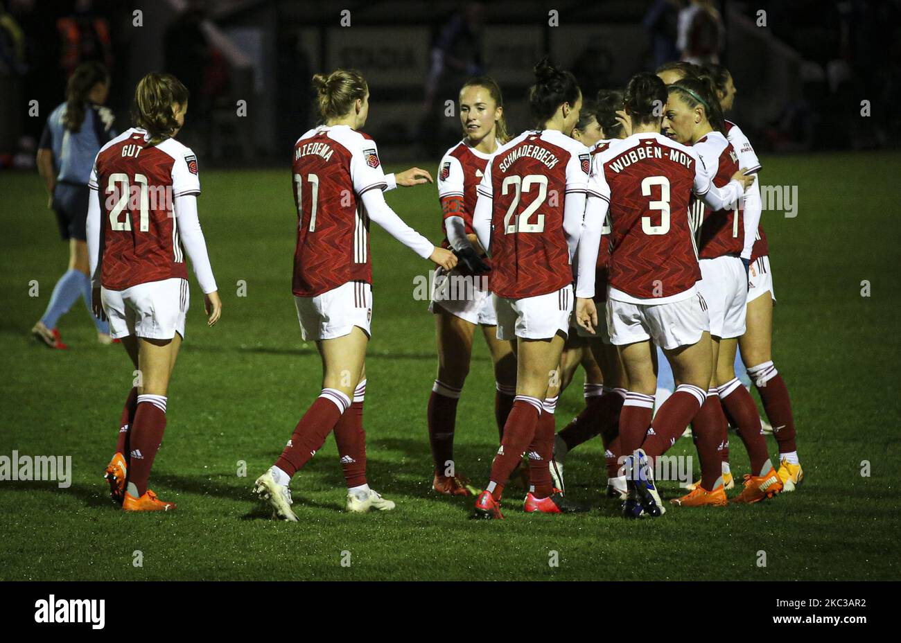 Vivianne Miedema of Arsenal celebrates with team mates after her first ...