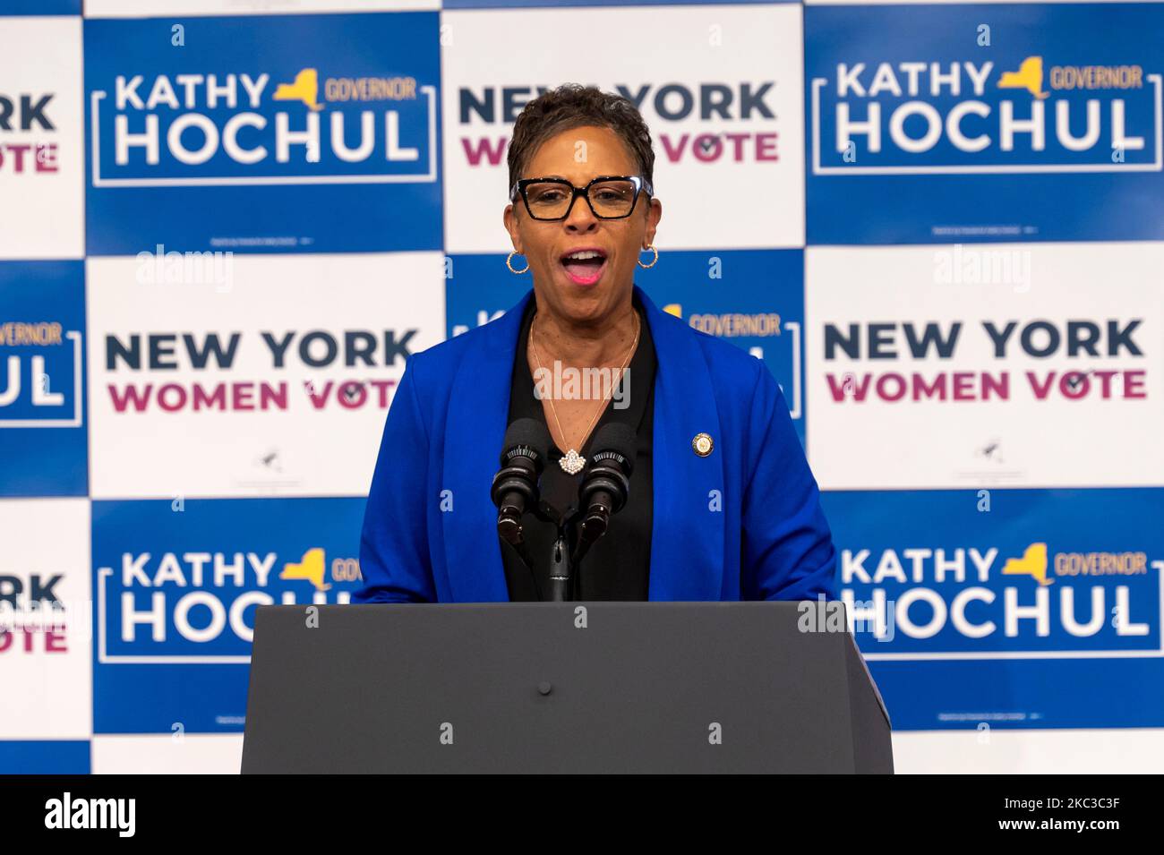 New York City Council Speaker Councilwoman Adrienne Adams speaks during ...