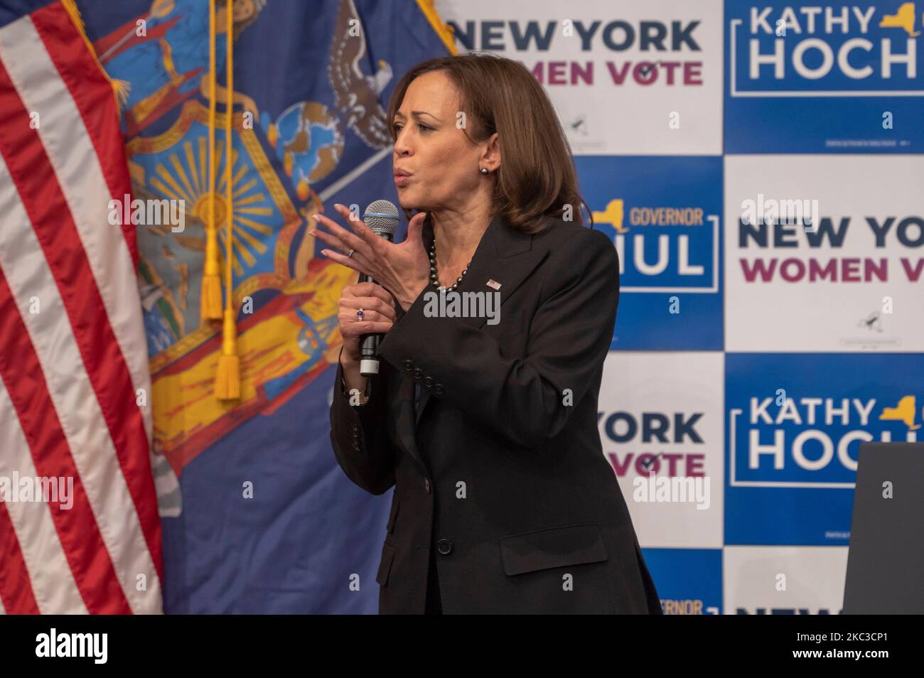 Vice President Kamala Harris Speaks During A New York Women Get Out