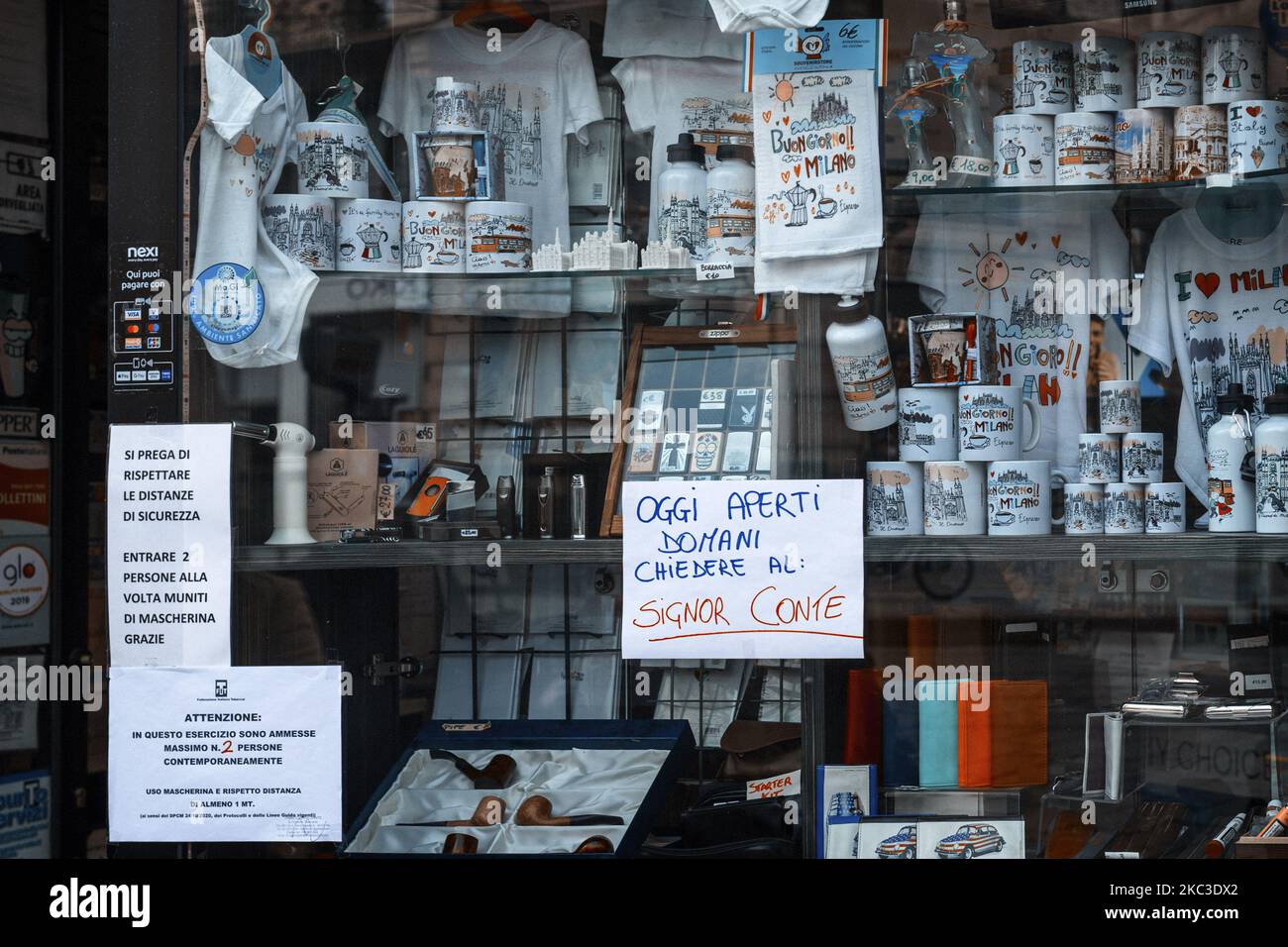 Daily life in Milan, Italy, on November 6, 2020 during the first day ...