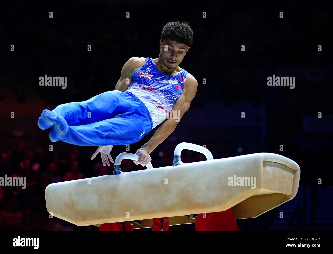 Great Britain's Jake Jarman competing in the Men's Pommel event during ...