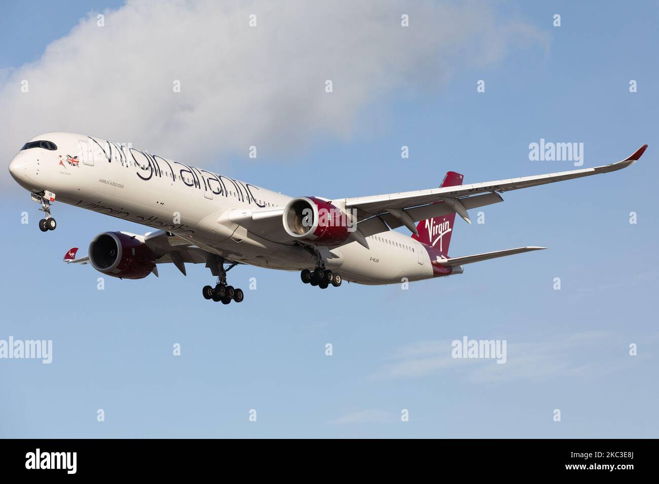 Virgin atlantic airbus a350 lands hi-res stock photography and images ...