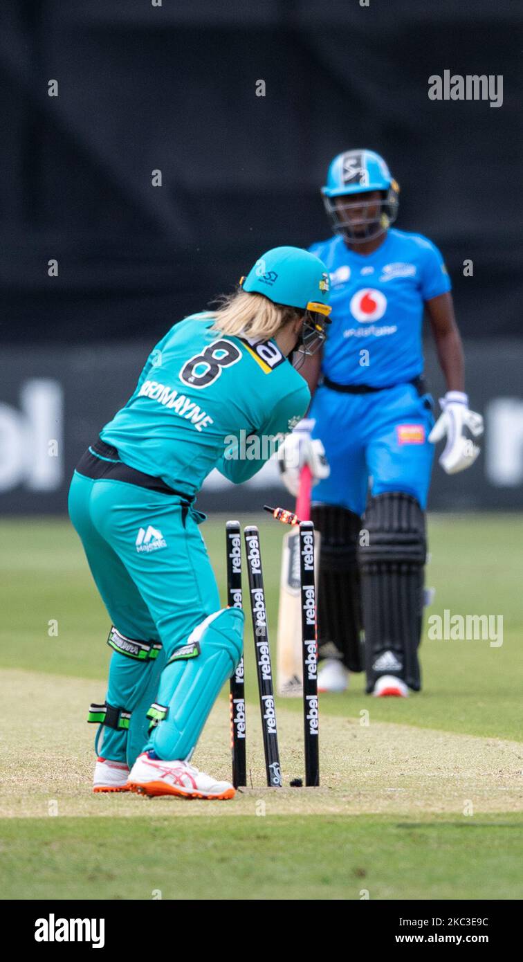 Georgia Redmayne of the Heat seen attempting runout during the Women's ...