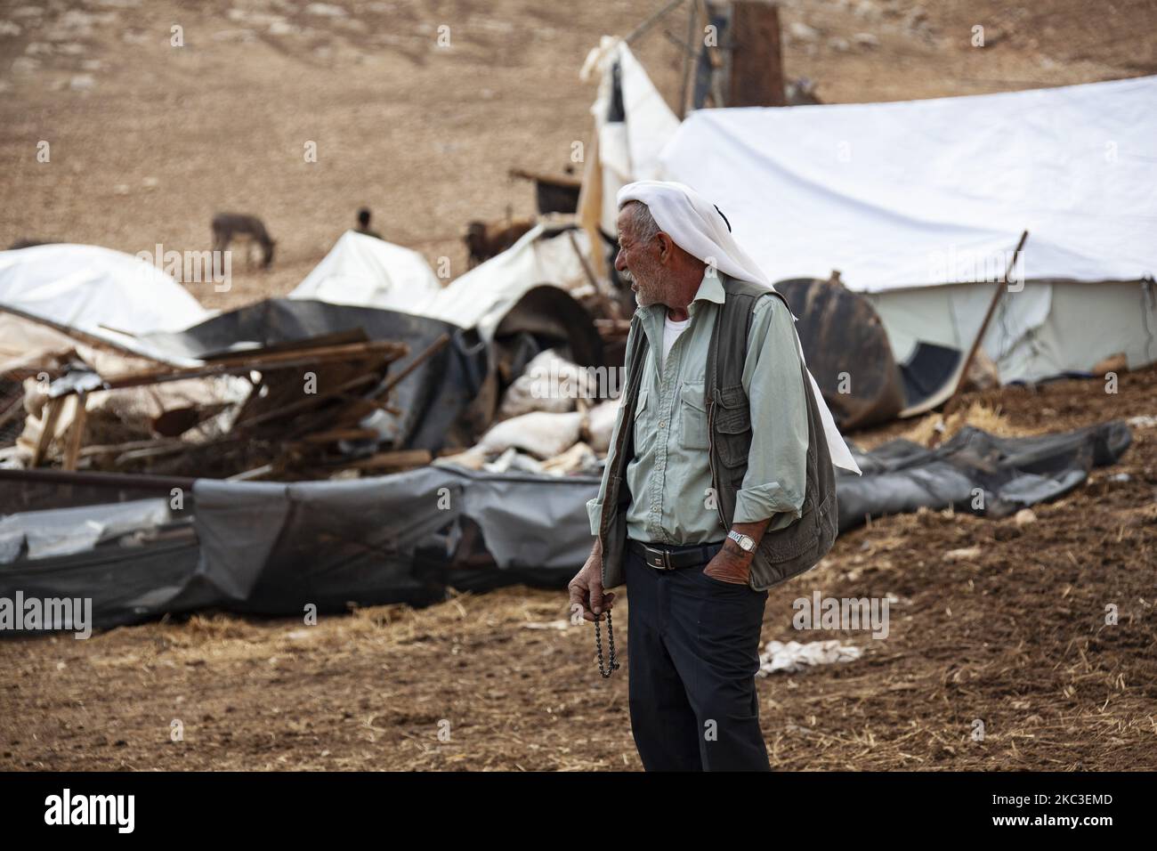 More than 70 Palestinians from Humsa al-Bqai’a in the occupied West ...