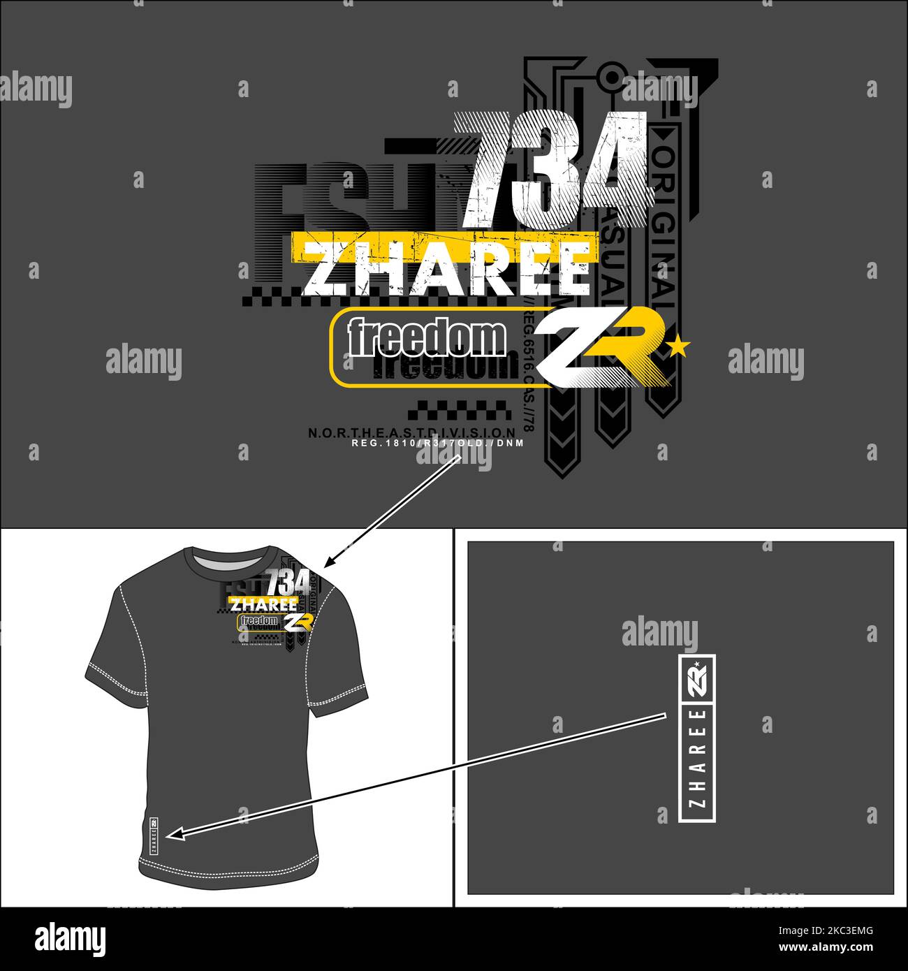 A vector illustration of lettering and design of a T-shirt Stock Vector ...