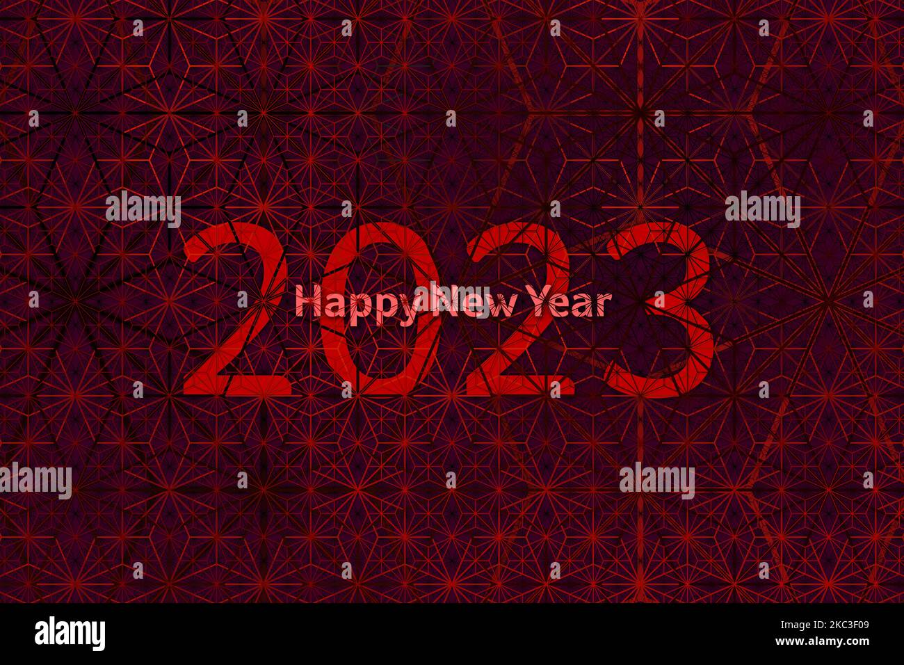 2023 greeting card with geometric background - 3D rendering Stock Photo ...