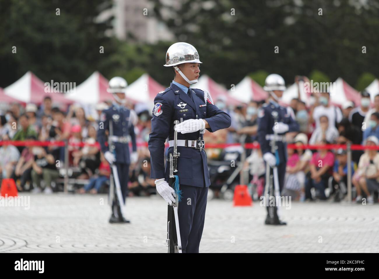 Tri-service honour (honor)guards perform during an event promoting ...