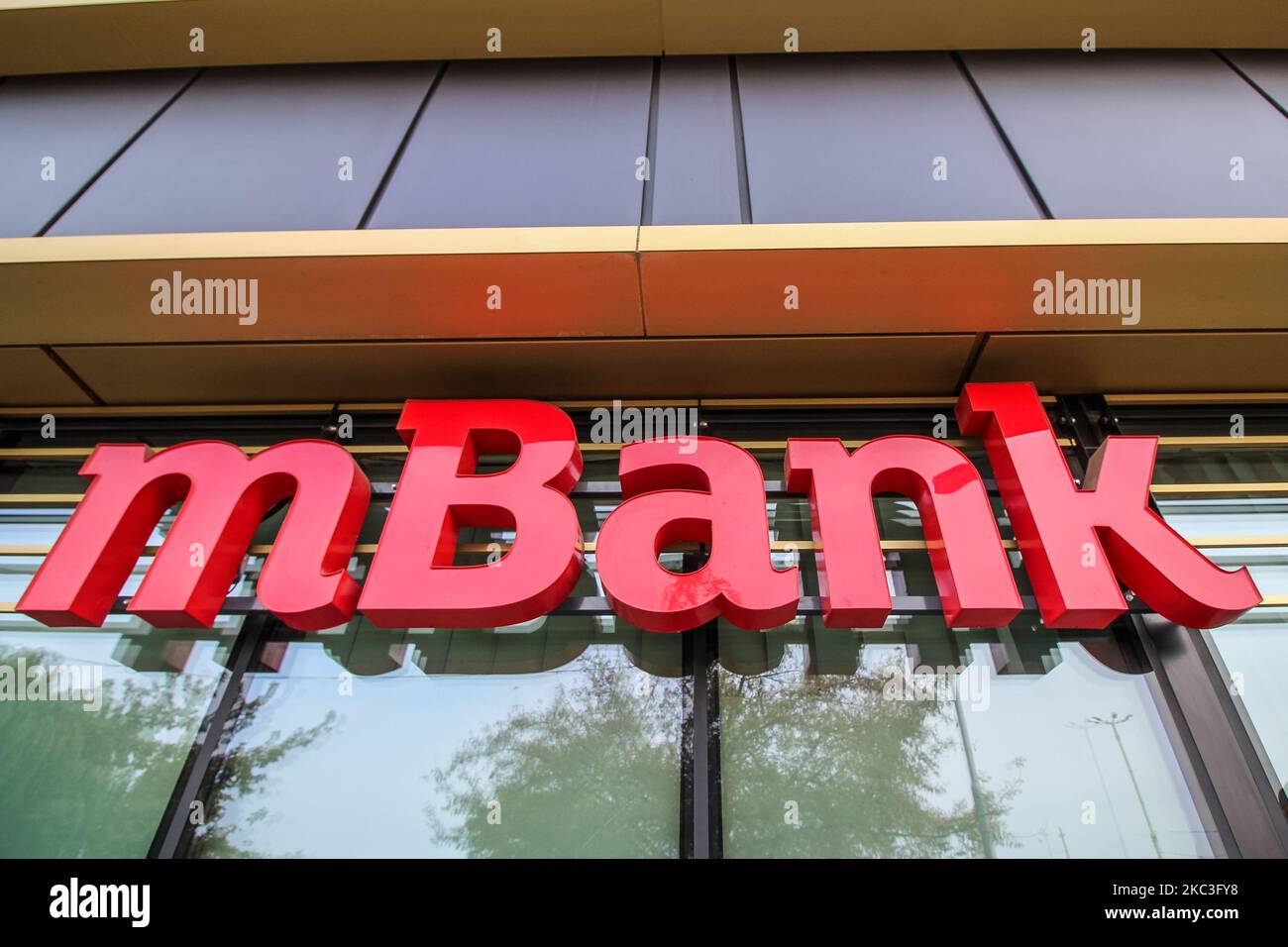 The mBank bank logo is seen in Wroclaw, Poland on 30 October 2020 (Photo by Michal Fludra ...