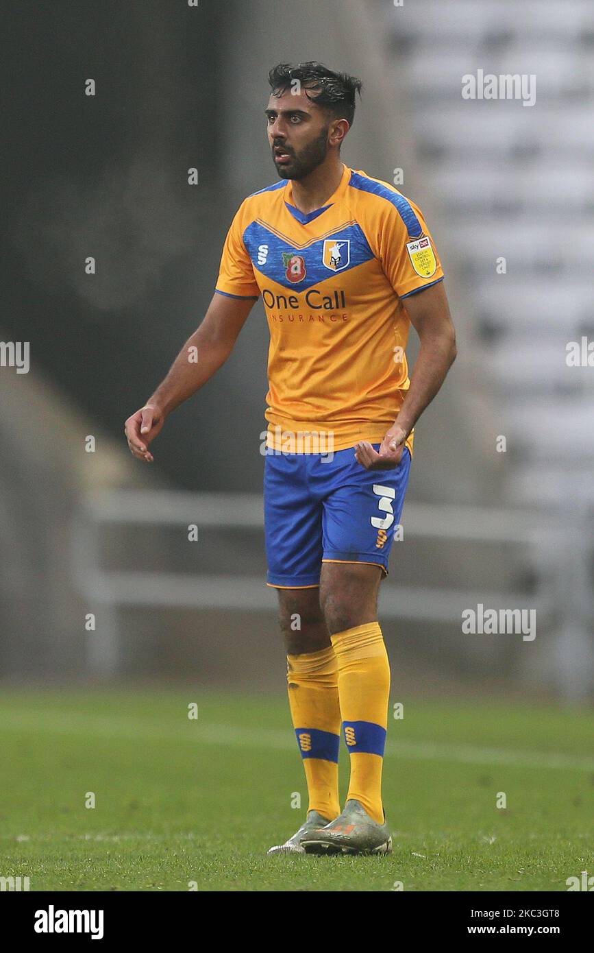 Malvind Benning of Mansfield Town during the FA Cup match between ...