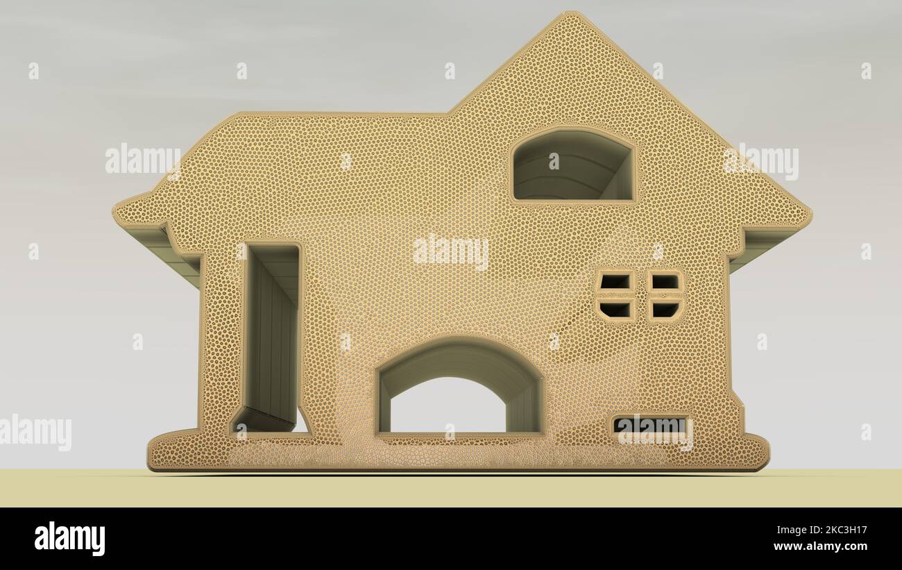 3D Illustration of a house for modern Architects, Artisans, Artists ...