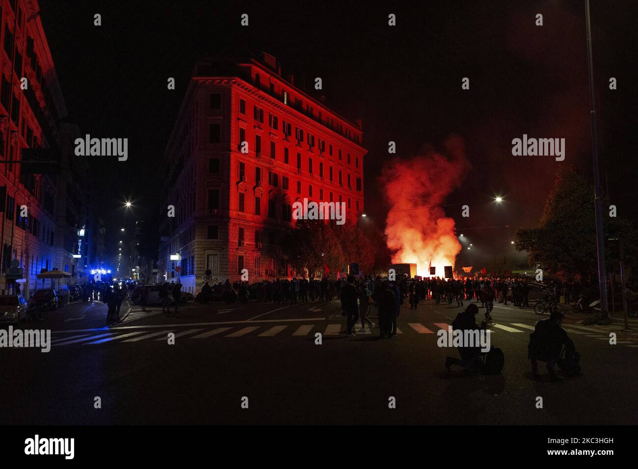 The demostration in Roma organized by the left wing movements to ...