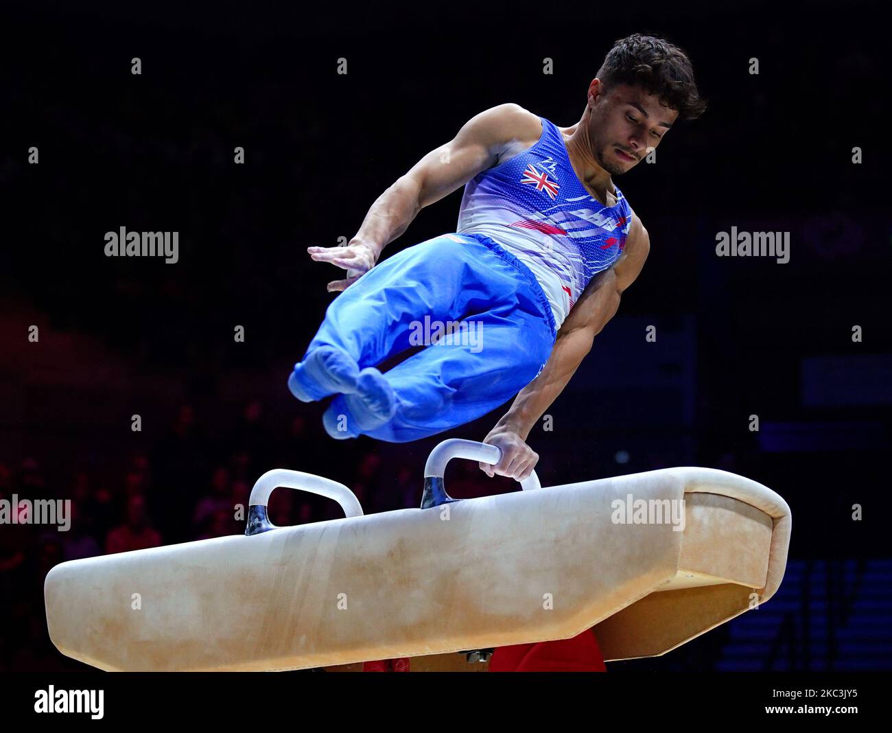 Great Britain's Jake Jarman competing in the Men's Pommel event during ...