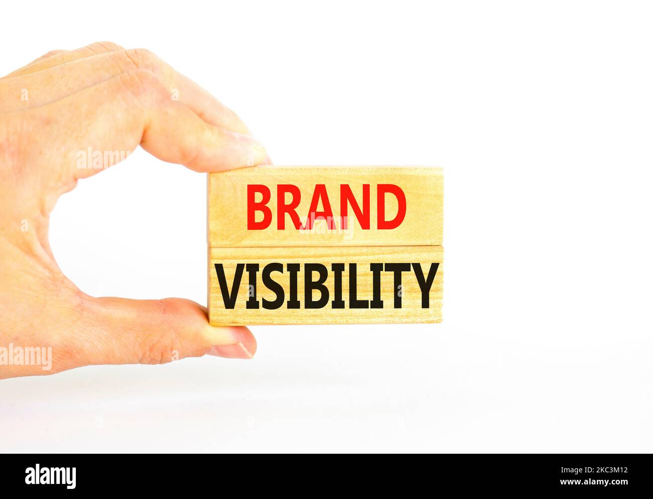 Brand visibility symbol. Concept words Brand visibility on wooden ...