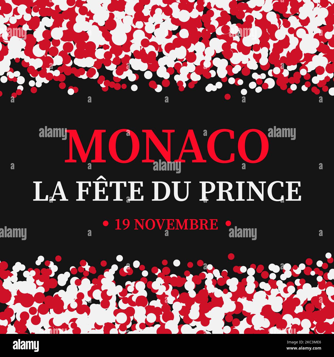 Monaco National Day typography poster in French. The Sovereign Prince's ...