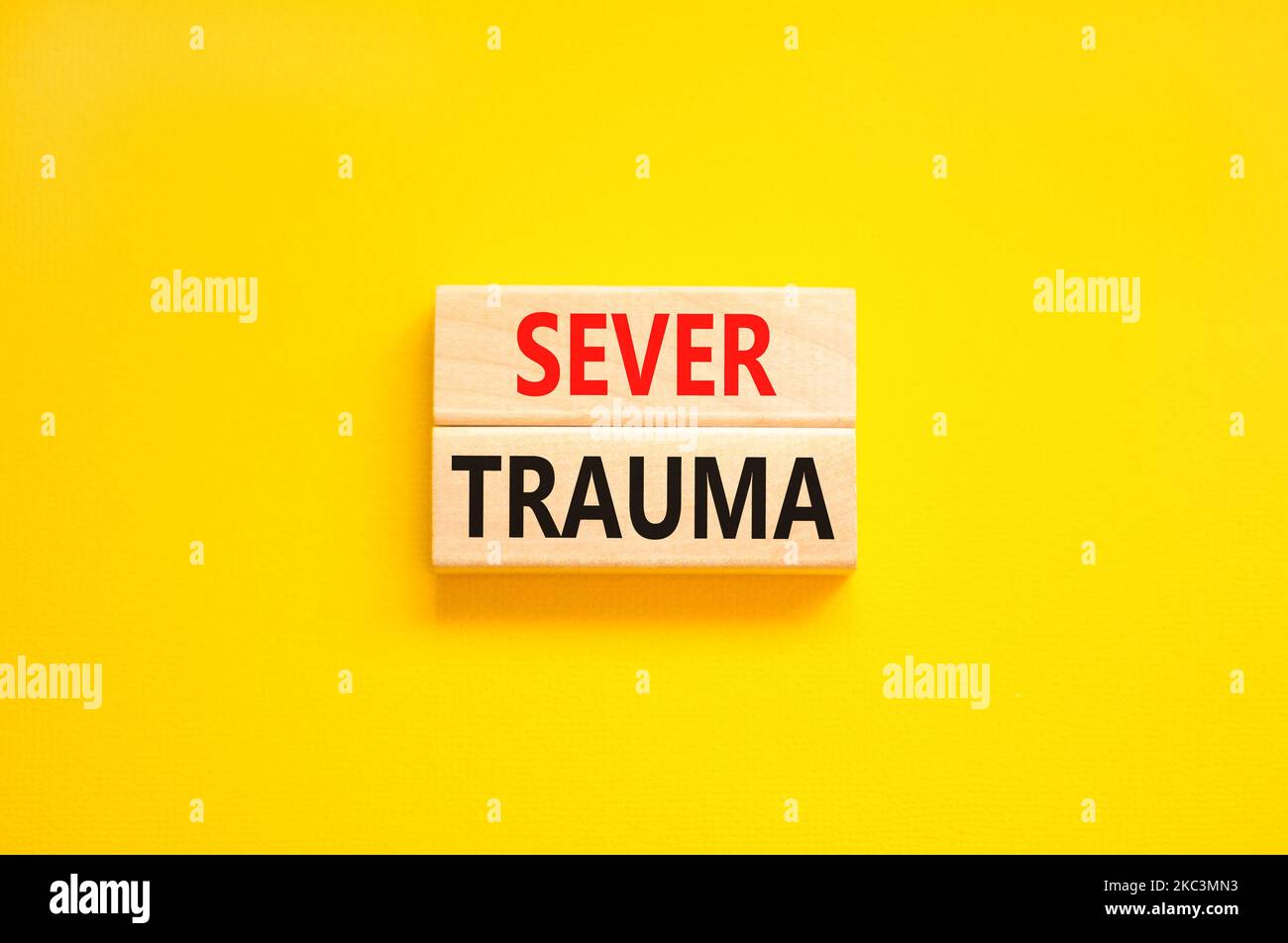 Sever trauma symbol. Concept words Sever trauma on wooden blocks ...