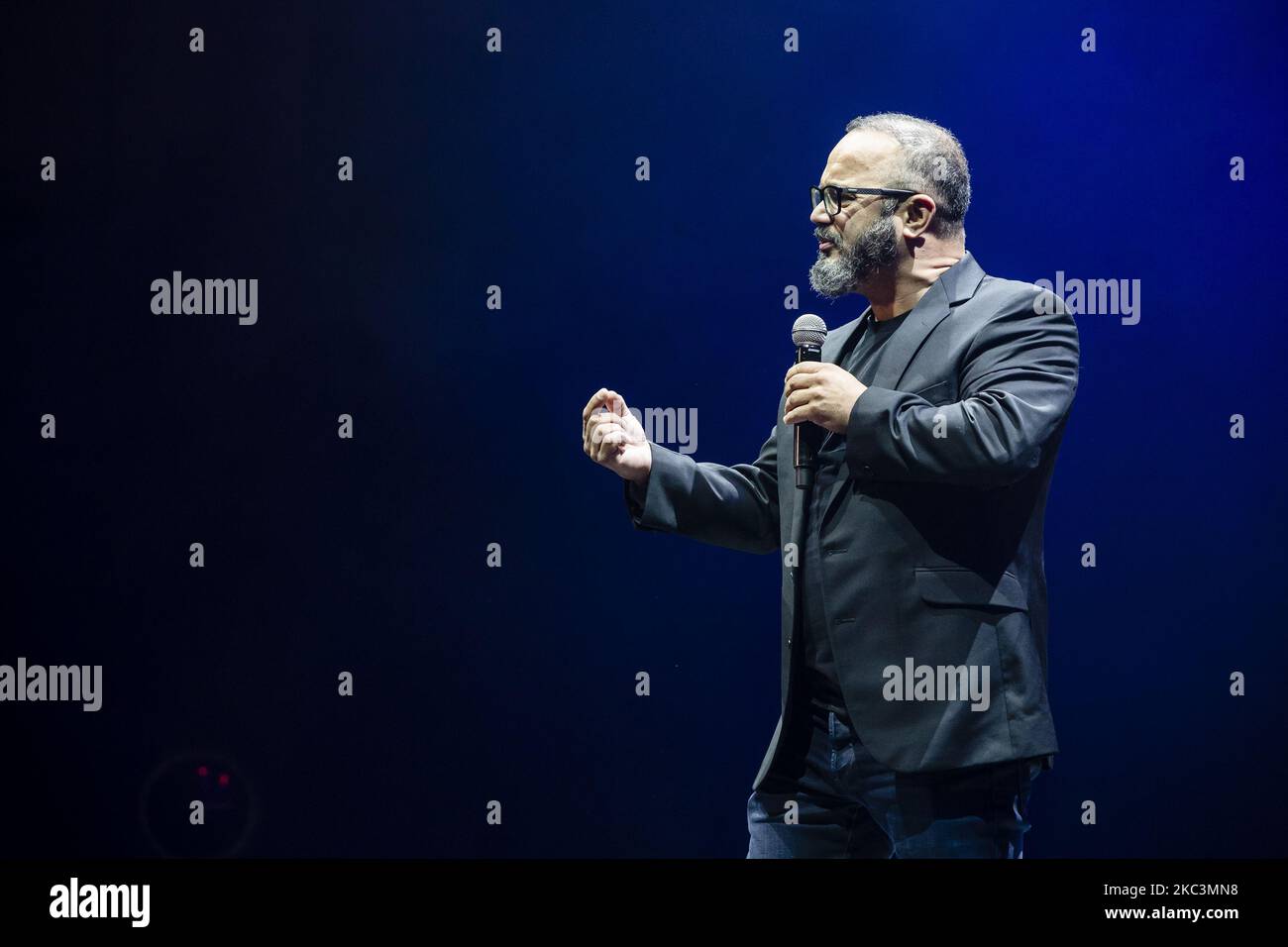 Portuguese stand-up comedy artist Fernando Rocha takes part in a show ...
