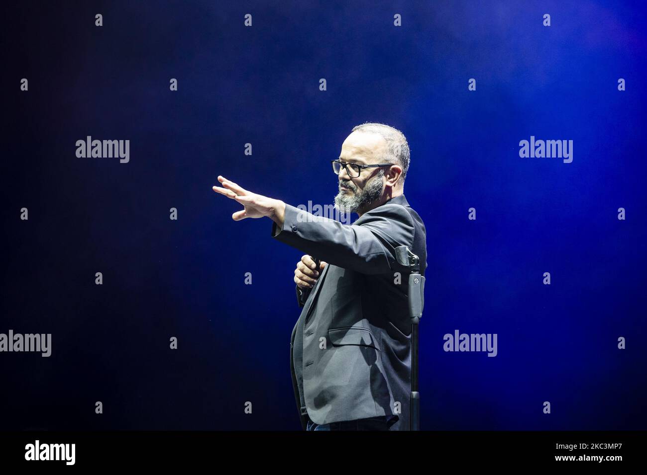 Portuguese stand-up comedy artist Fernando Rocha takes part in a show ...