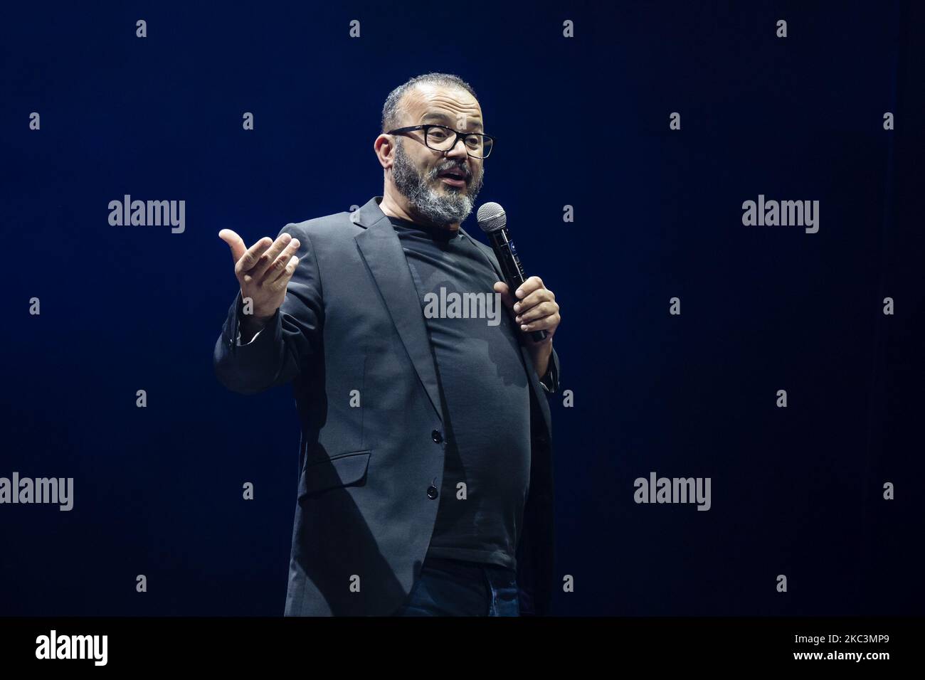 Portuguese stand-up comedy artist Fernando Rocha takes part in a show ...