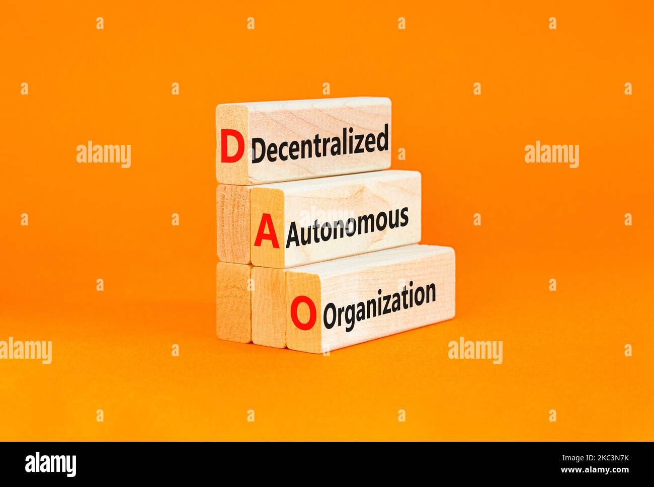 DAO decentralized autonomous organization symbol. Concept words DAO ...