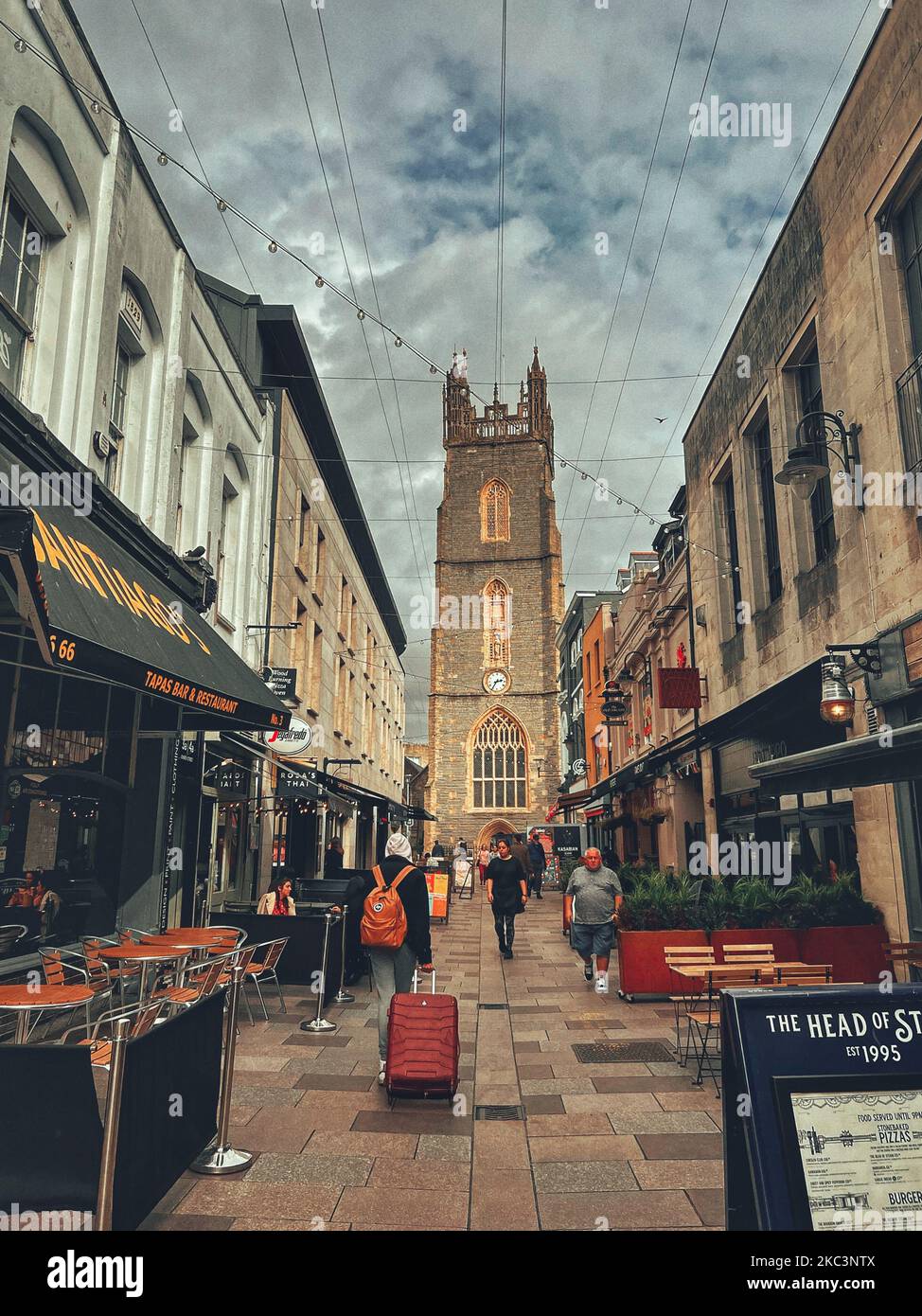 A vertical shot of the St. John the Baptist Church in Cardiff, United ...