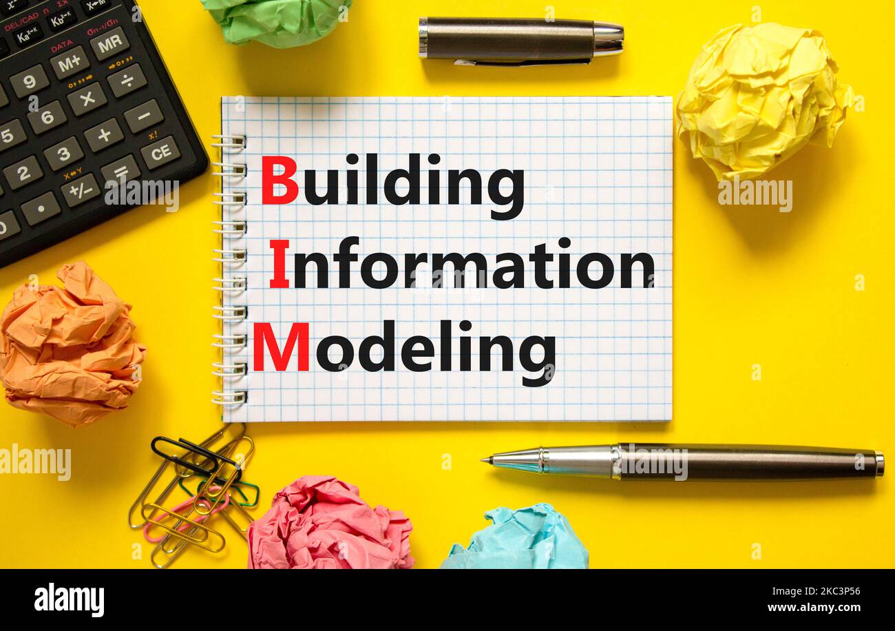 BIM building information modeling symbol. Concept words BIM building ...