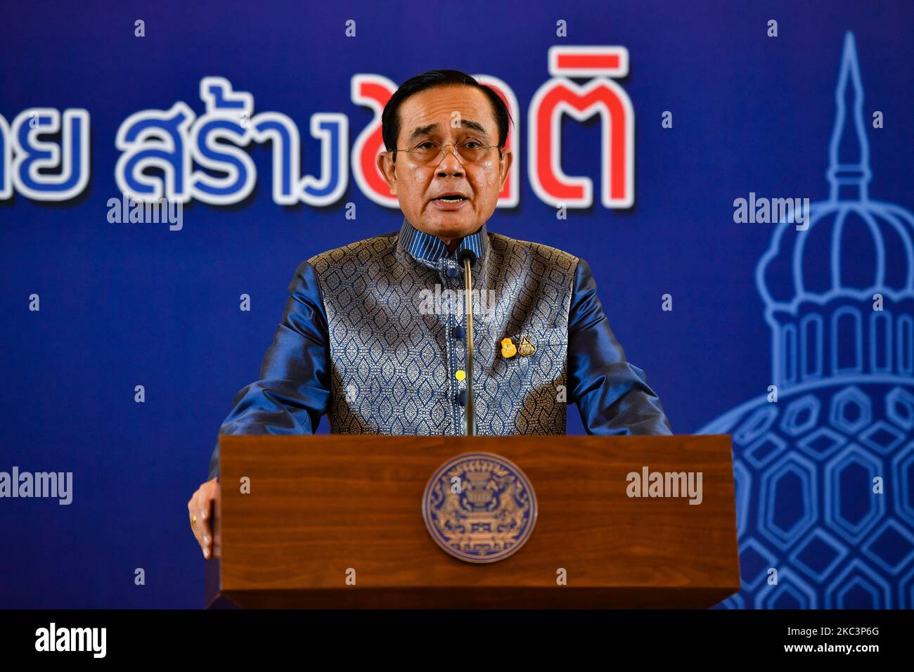 Thailand's Prime Minister Prayut Chan-O-Cha in press conference after a ...