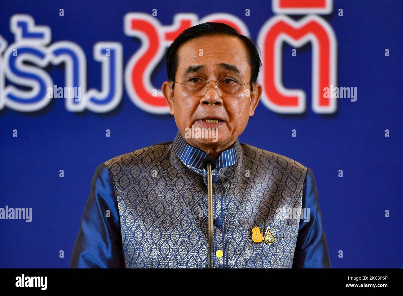 Thailand's Prime Minister Prayut Chan-O-Cha in press conference after a ...