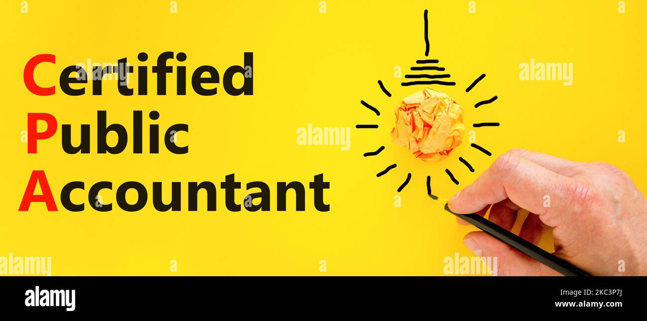 CPA certified public accountant symbol. Concept words CPA certified public accountant on a ...