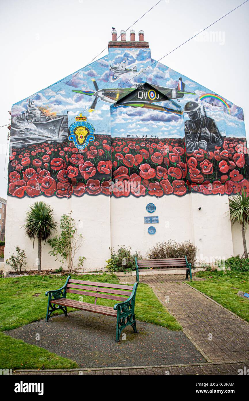 The gable of a house in Coatham Road, Redcar decorated with a mural ...