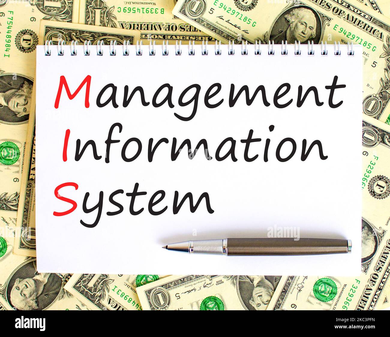 MIS management information system symbol. Concept words MIS management information system on ...