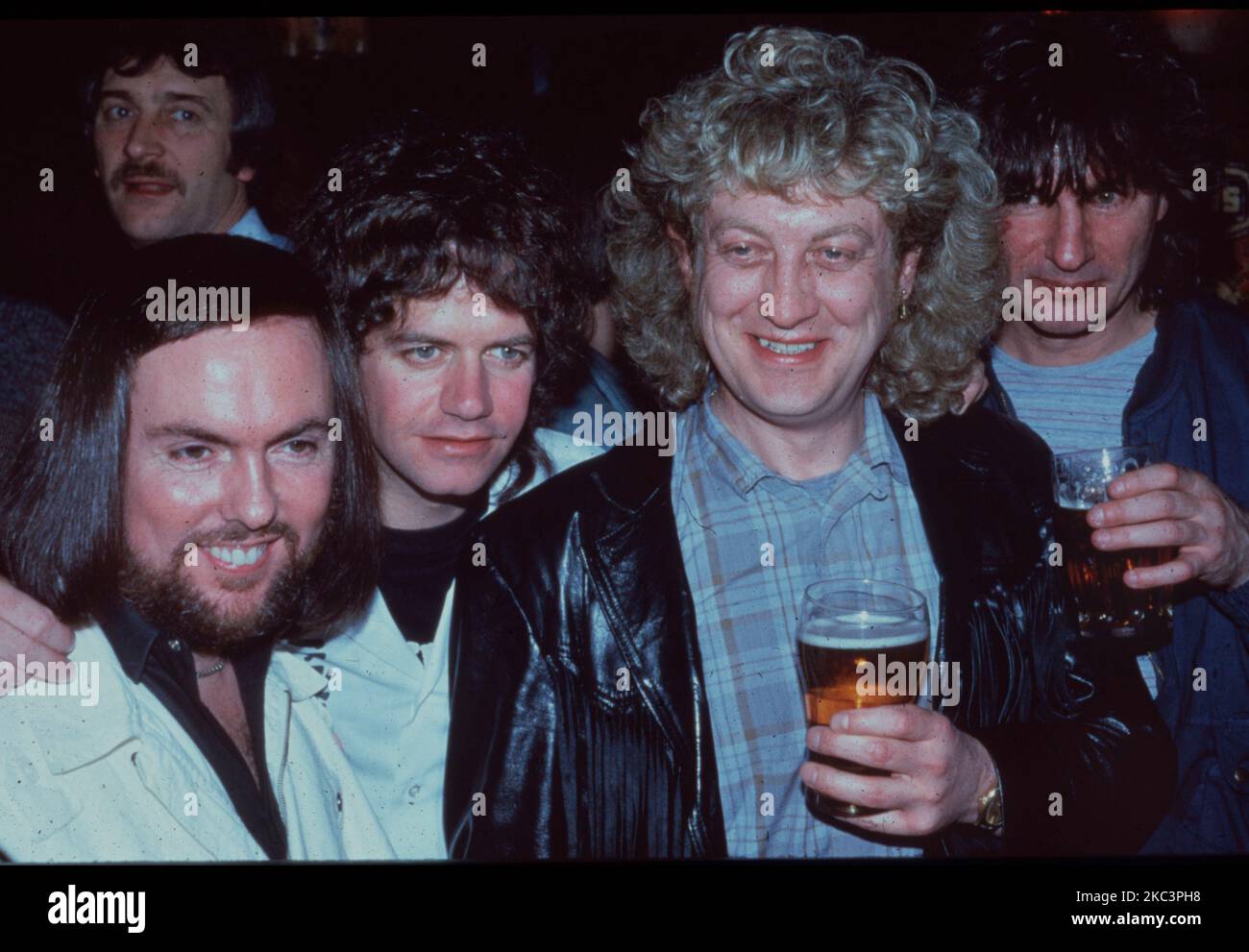 London, UK. LIBRARY. Slade in the mid 1980s. L-R: Dave Hill, Jim Lea ...
