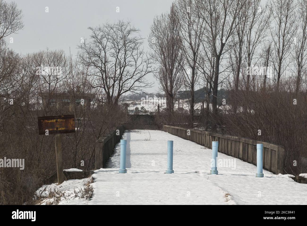 A Scene of Bridge of No Return view from southern Panmunjom in Paju ...