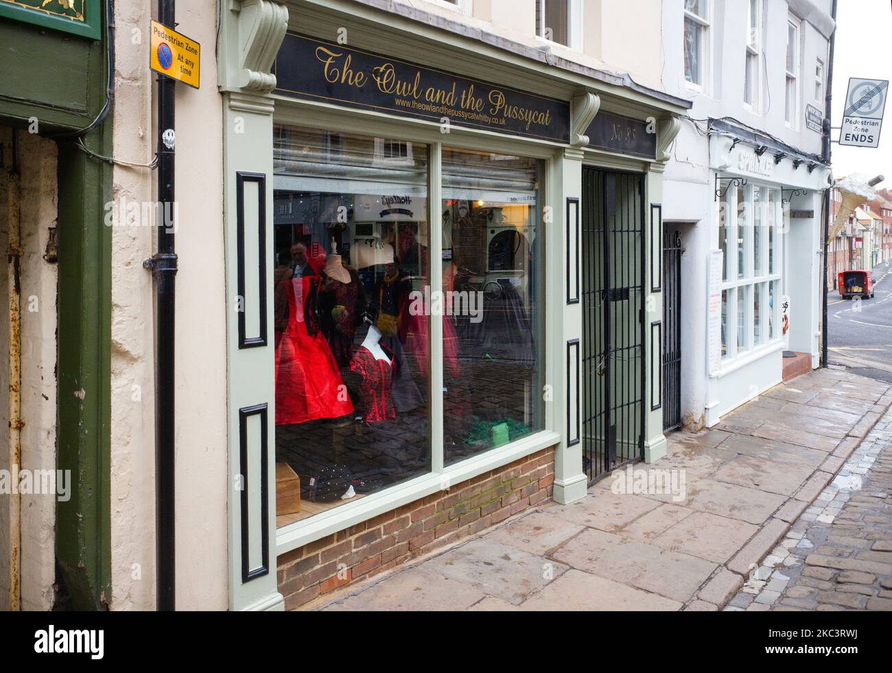 The Owl and Pussycat vintage goth shop in the centre of Whitby, North ...