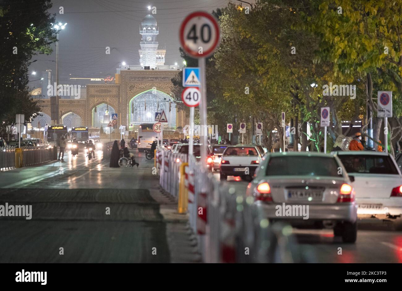 A view of an avenue to the holy shrine of the eighth Shi’ite Muslims ...