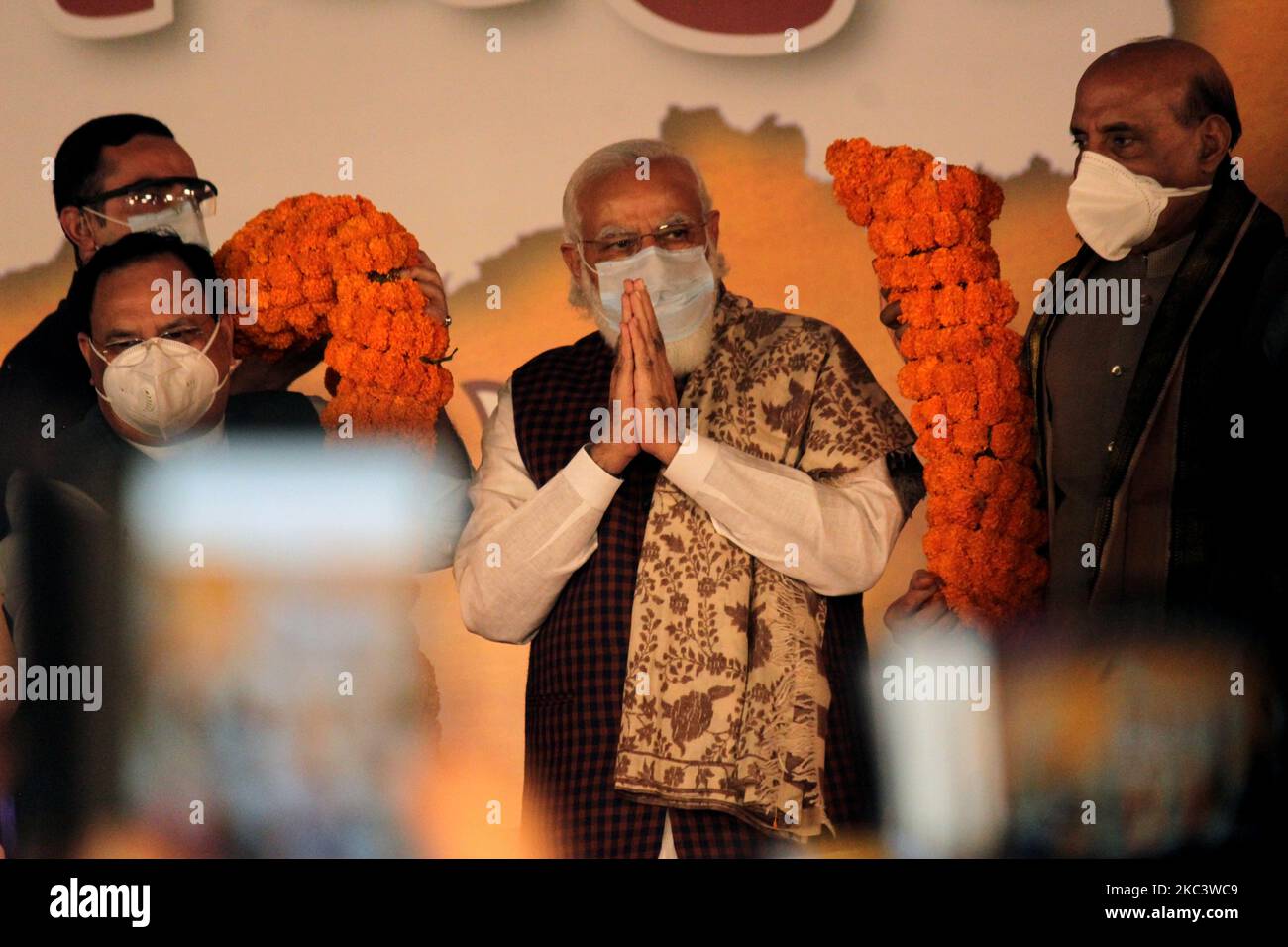 Indias prime minister narendra modi gestures hi-res stock photography ...