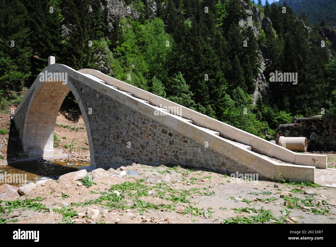 Diktas Bridge, located in Rize, Turkey, was built in the 19th century ...