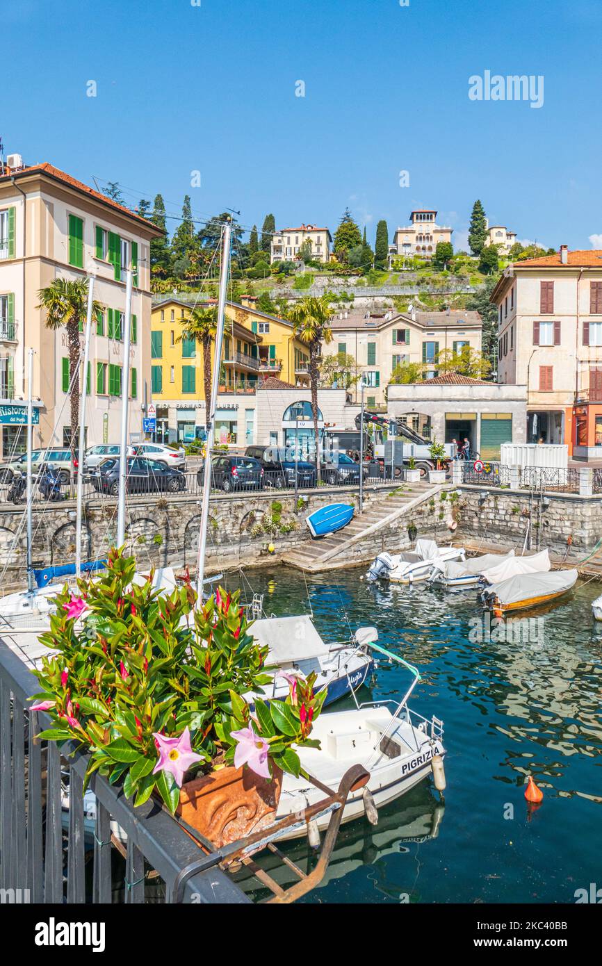 Menaggio, Italy - 05-16-2022: The beautiful port of Menaggio with the ...