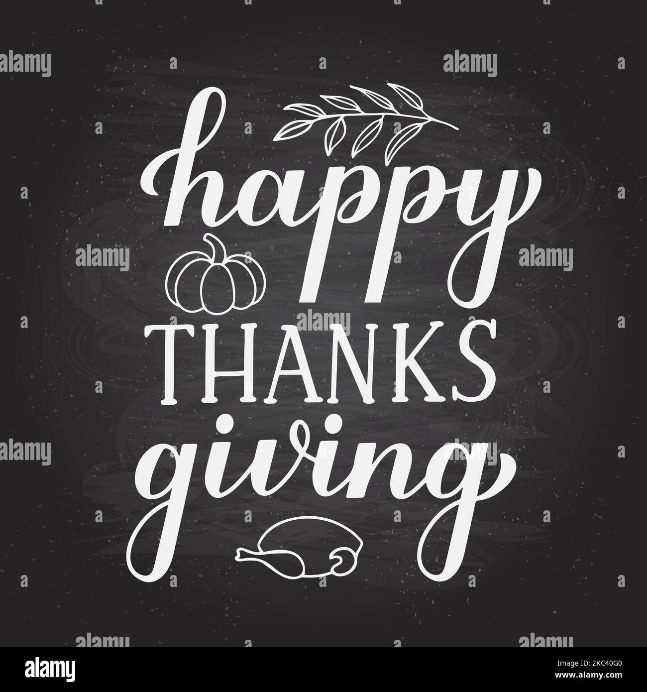 Happy Thanksgiving Day calligraphy hand lettering on chalkboard ...