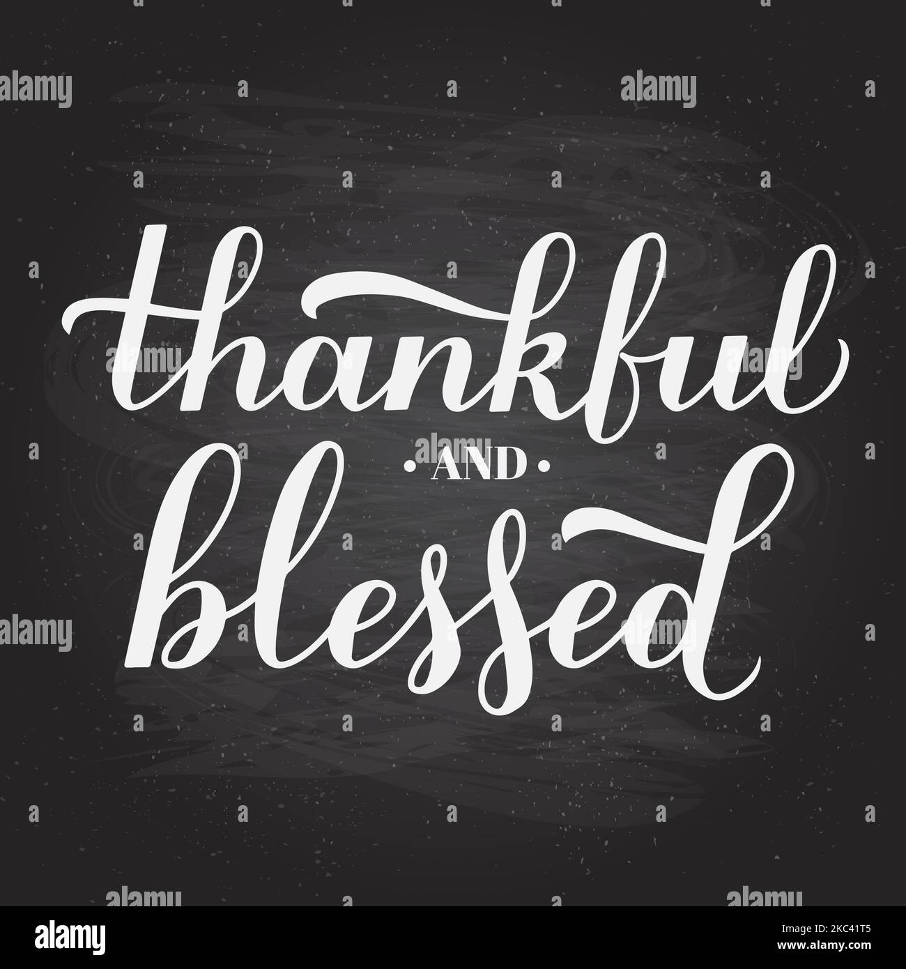 Thankful and Blessed calligraphy hand lettering on chalkboard ...