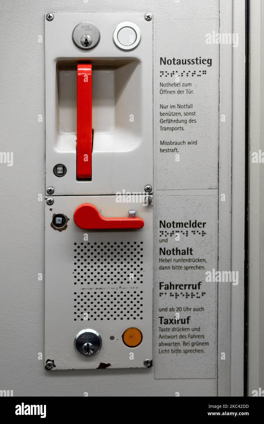 Emergency brake in a train hi-res stock photography and images - Alamy