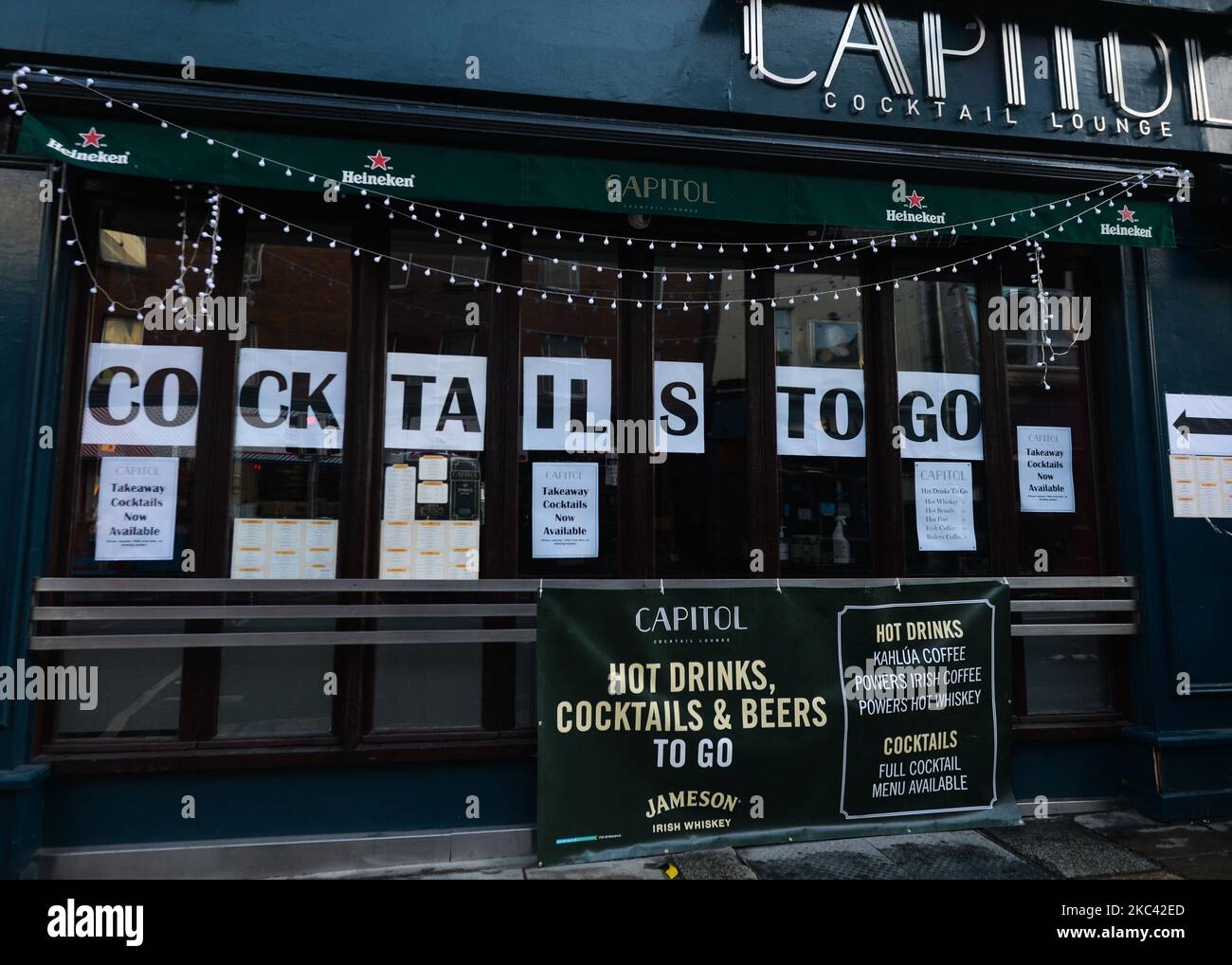 Coctails To Go, seen in the window of Capitol cocktail lounge, in ...