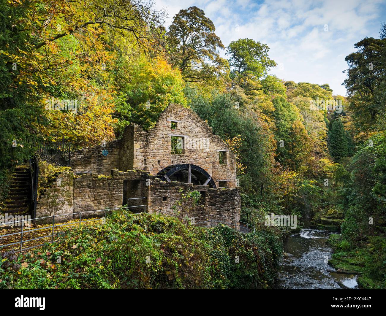 The disused ruin of the Old Mill in Jemond Dene, Newcastle upon Tyne ...