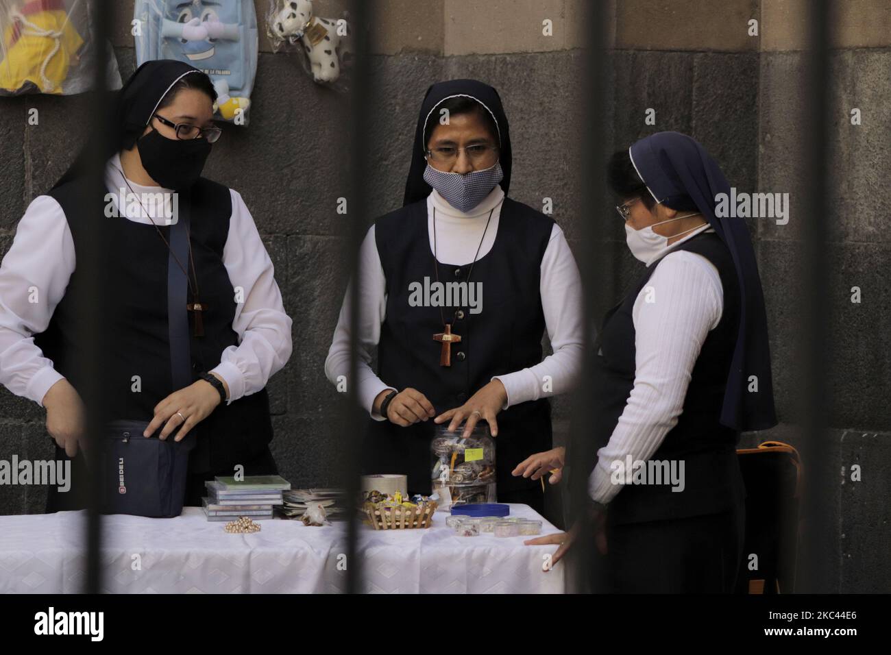Three nuns outside a church on the Madero corridor in the Zócalo of ...
