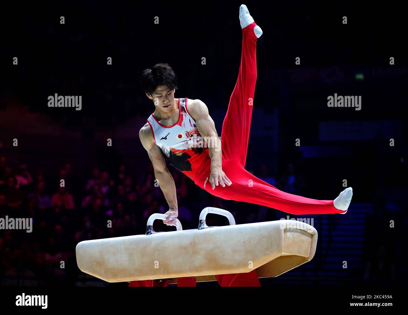 Japan's Daiki Hashimoto competing in the Men's Pommel event during day ...